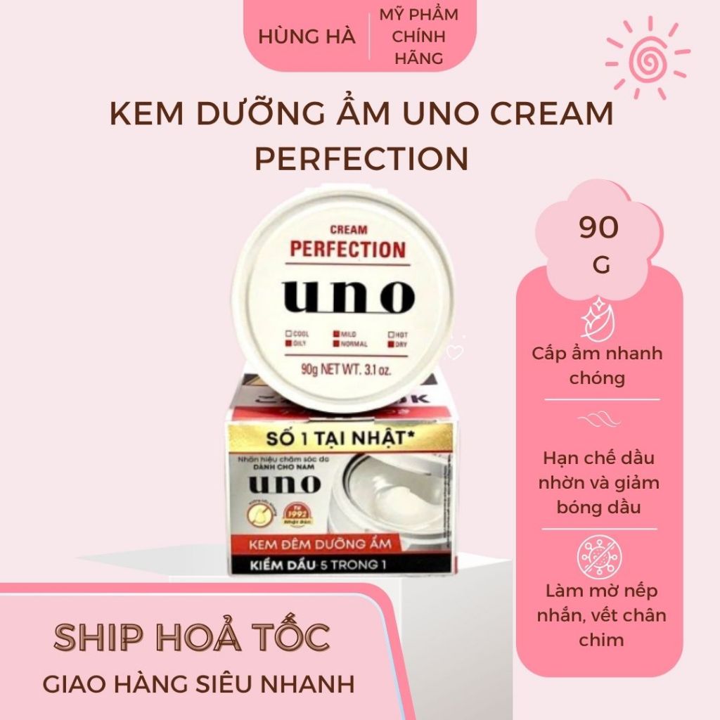 Kem dưỡng ẩm Uno Cream Perfection, cấp ẩm, kiềm dầu, không nhờn rít, ngừa mụn, giảm bóng dầu 90g ...