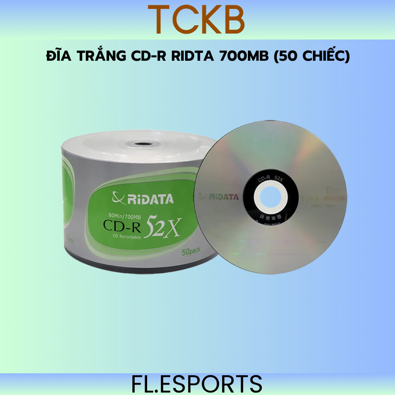 Đĩa trắng CD-R Ridata 700MB – Cọc 50 cái | Shopee Việt Nam