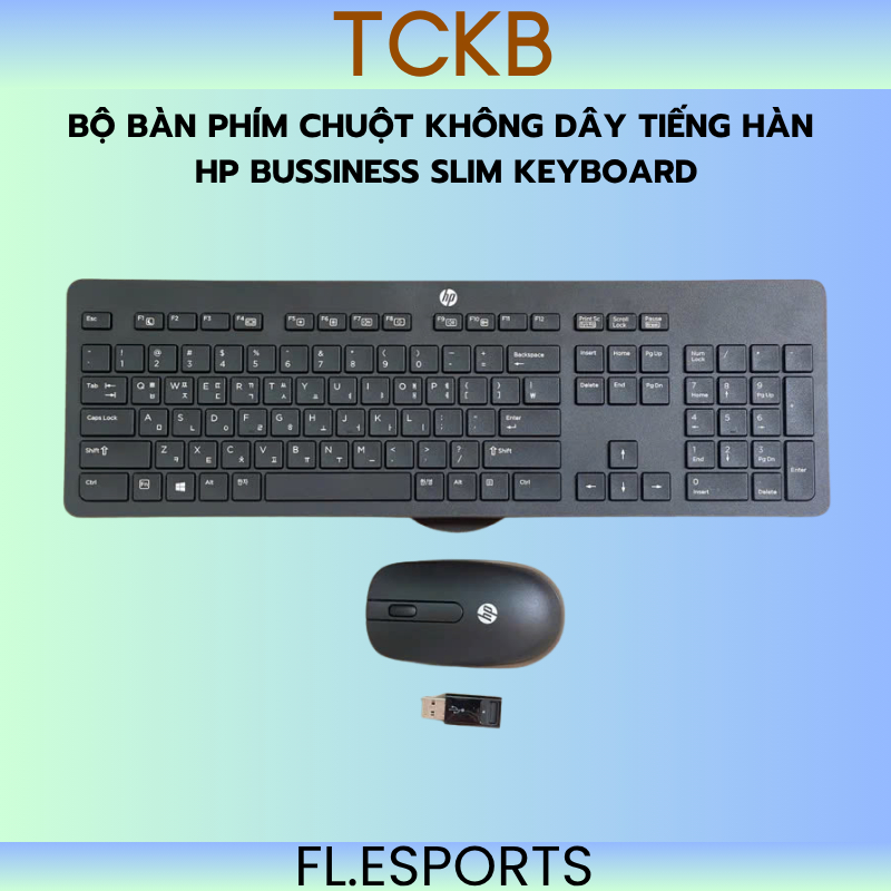 Bộ bàn phím chuột không dây tiếng Hàn HP Bussiness Slim Keyboard ...