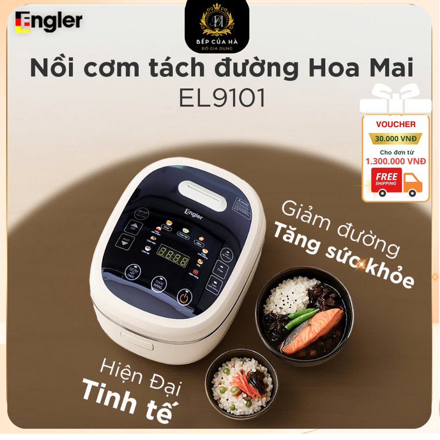 Nồi cơm điện tách đường Engler Đức EL9101 Dung Tích 1.4L- Nồi Cơm Điện Tử Đa Năng Dễ Thao Tác ...