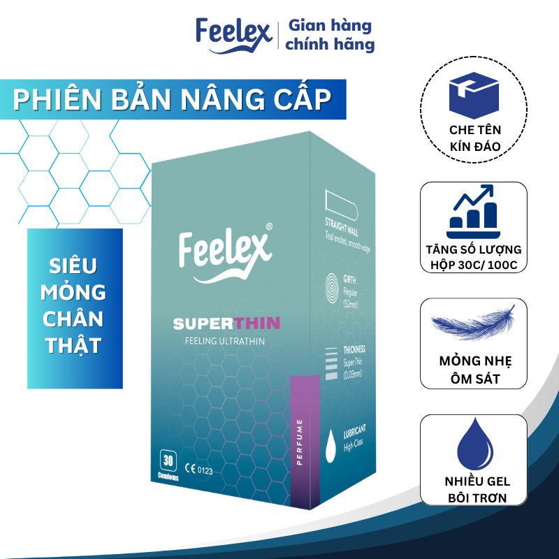 Bao cao su Feelex superthin hộp 30 bcs | Shopee Việt Nam