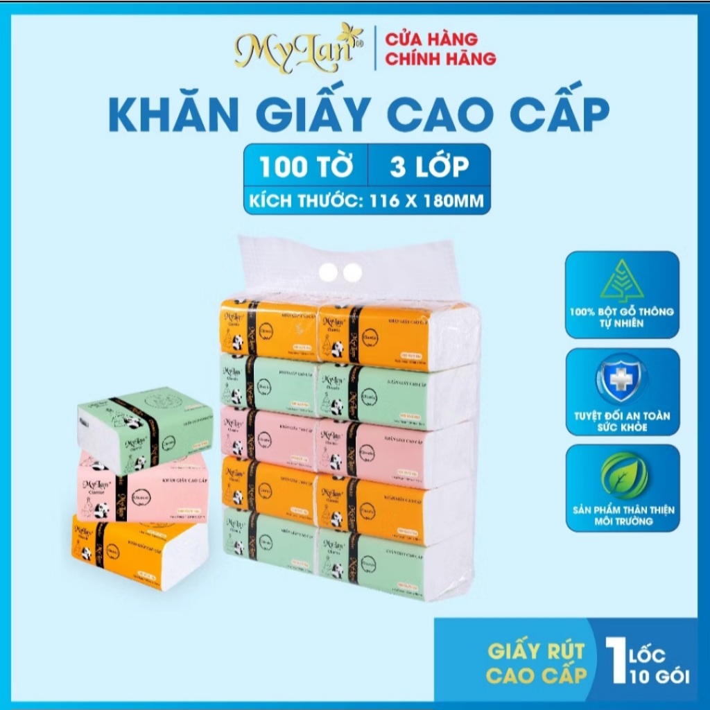 Giấy rút gấu trúc MyLan cao cấp, Giấy Clasi kim cương Mylan cao cấp mềm ...