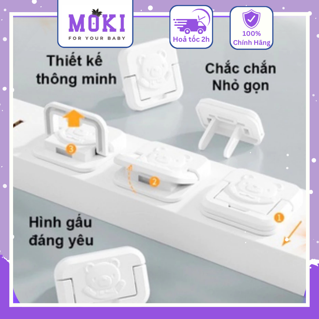 Bịt ổ điện an toàn cho bé, nút che ổ điện chống giật có quai tháo ra dễ dàng, nhỏ gọn Moki Store ...