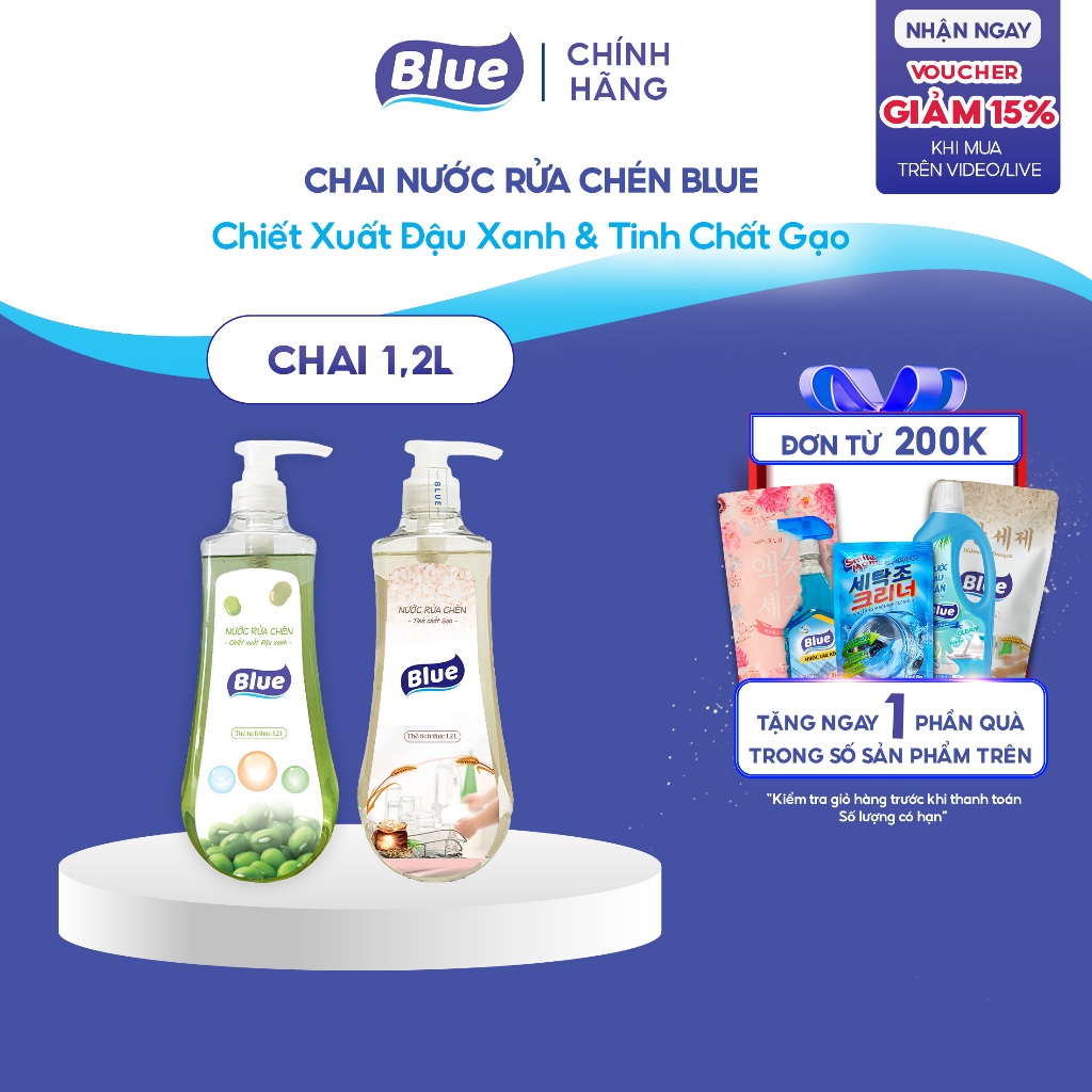 Nước Rửa Chén Blue chai 1.2L - Công Nghệ Nước Rửa Chén Blue Hàn Quốc - Thân Thiện với Da Tay ...