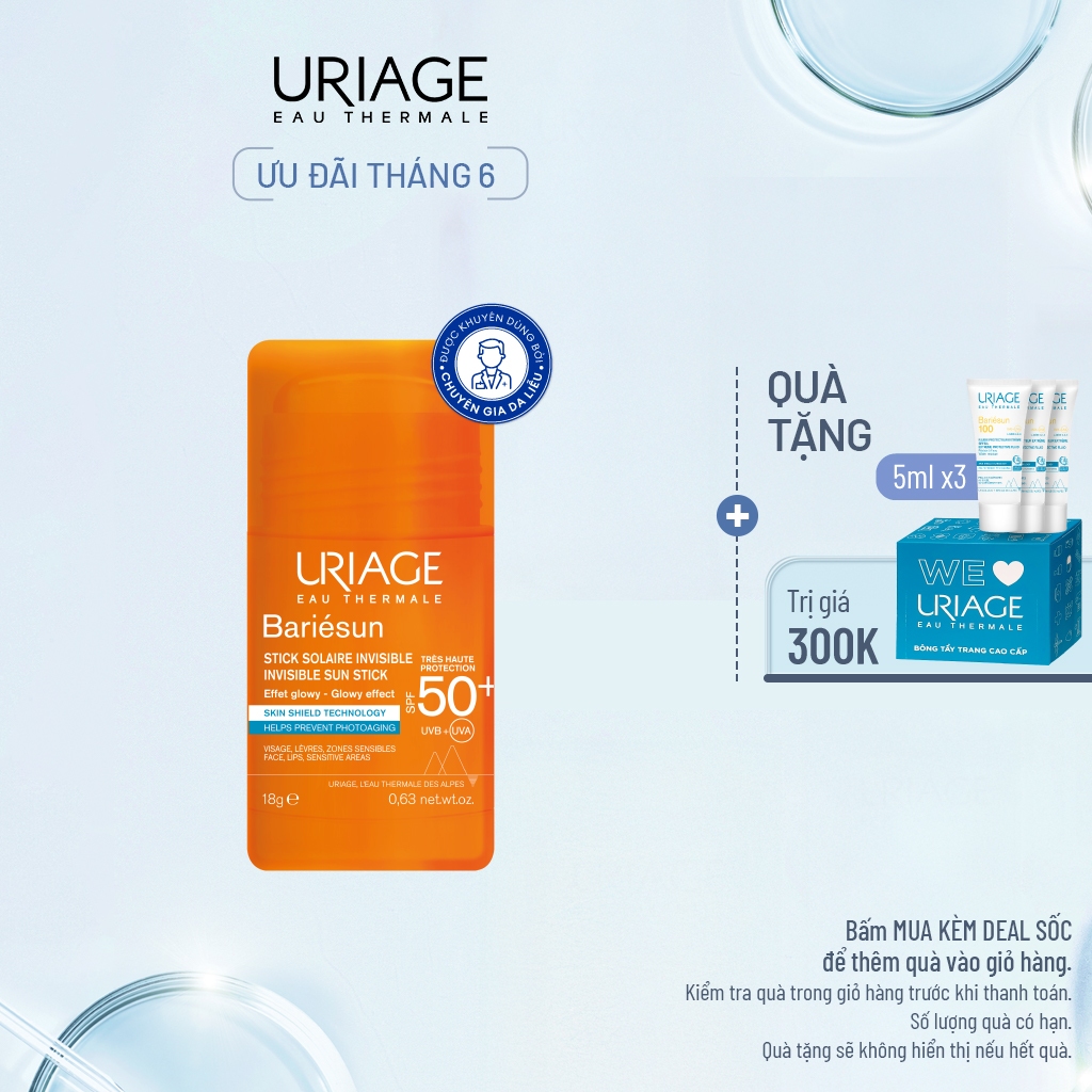 Thanh lăn chống nắng trong suốt URIAGE BARIESUN SPF50+ STICK INVISIBLE 18g | Shopee Việt Nam