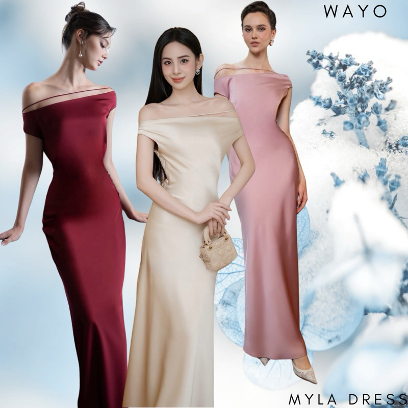 [Myla Dress] Đầm WAYO thiết kế trễ vai dáng dài lụa Hàng Châu cao cấp ...
