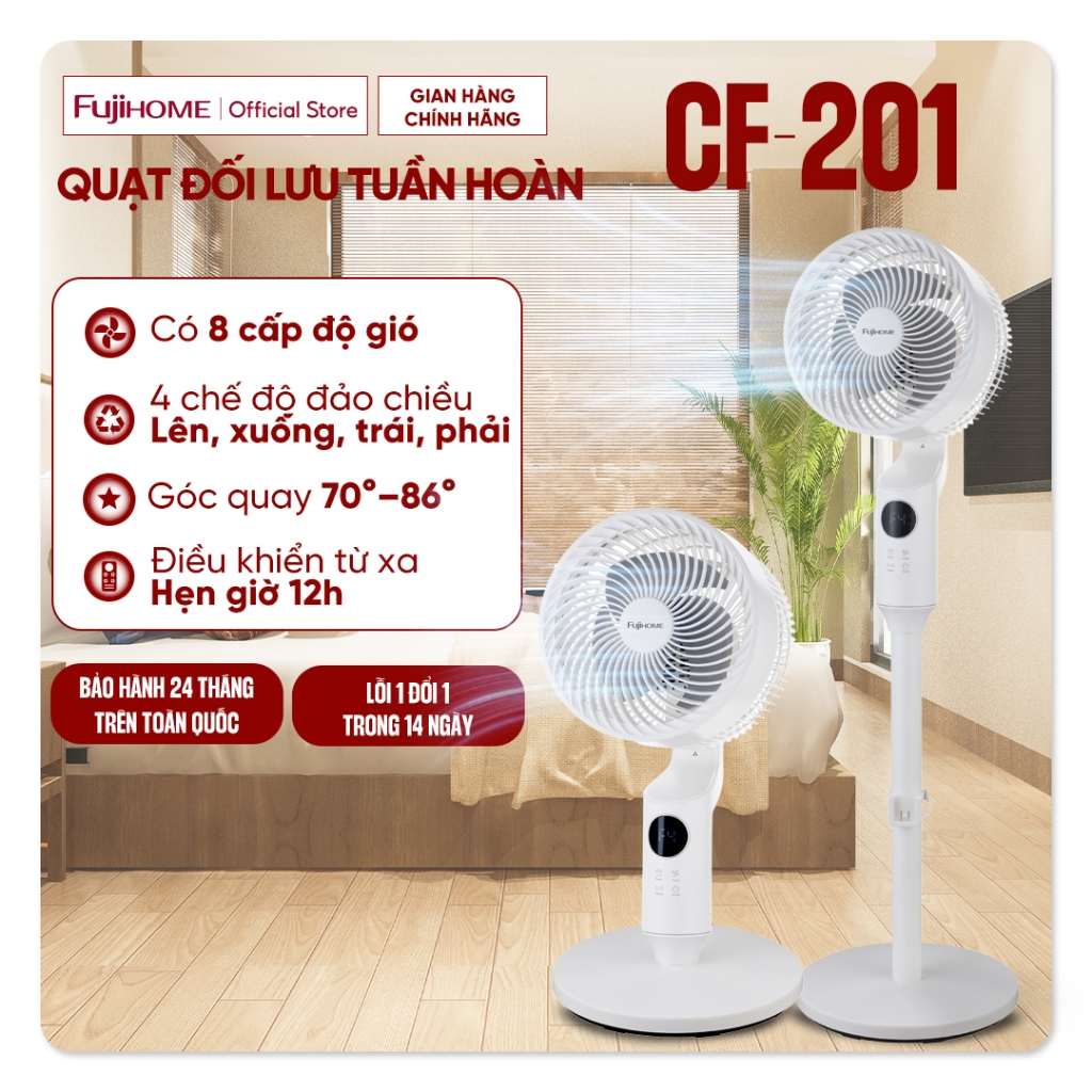 Quạt mát đối lưu tuần hoàn không khí FUJIHOME CF201 Nhập Khẩu, quạt cây ...