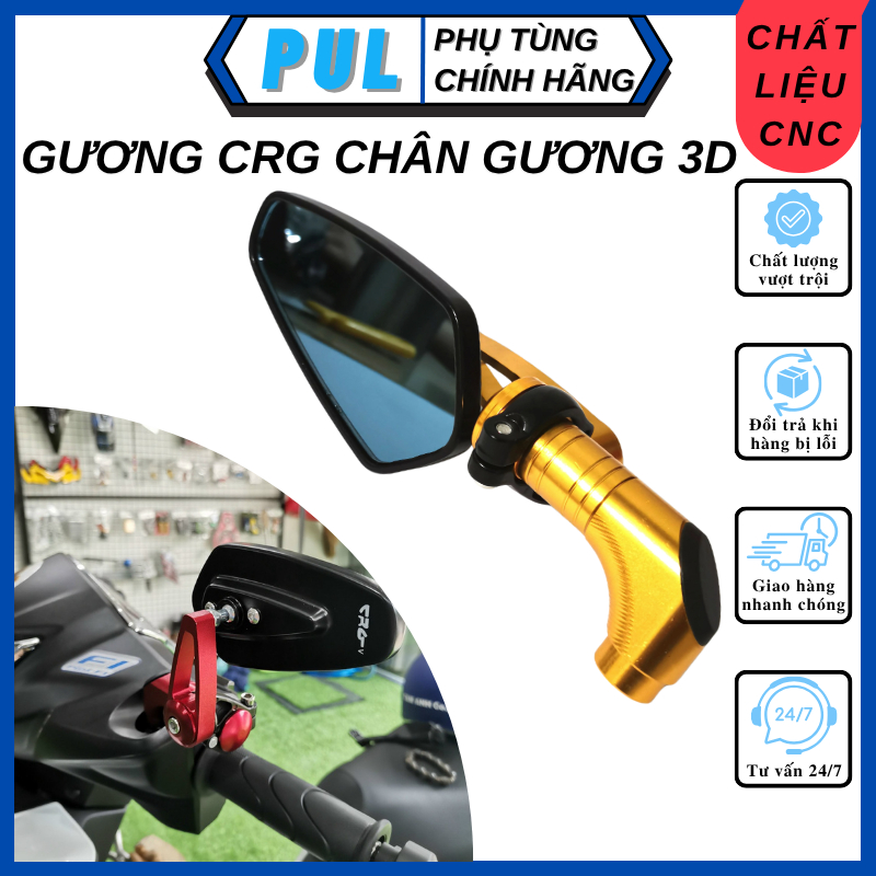 Gương chiếu hậu xe máy CRG gắn chân kính chân 3D mặt kính xanh cho xe ...