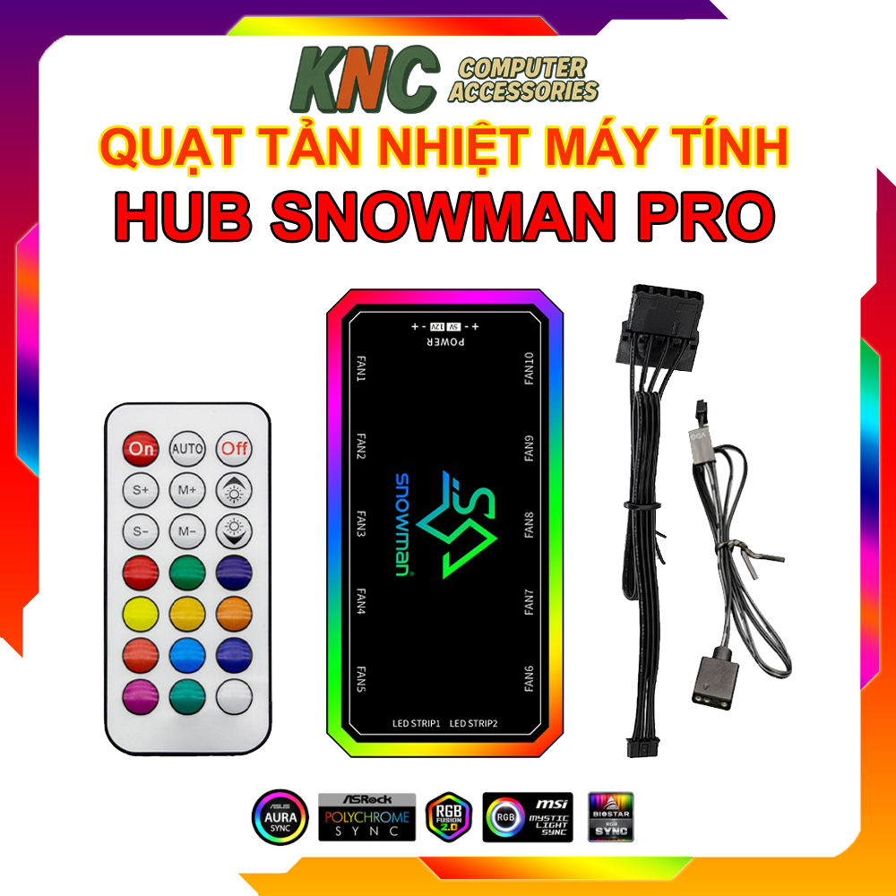 Bộ Hub Snowman Pro Điều Khiển Quạt Led Chân Cắm 6Pin RGB Nhiều Hiệu Ứng ...