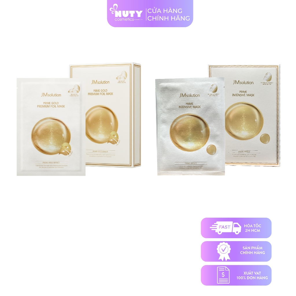 Combo 10 Miếng Mặt Nạ Vàng 24K Cấp Ẩm, Giảm Nếp Nhăn JMsolution Prime Gold Premium Foil Mask ...