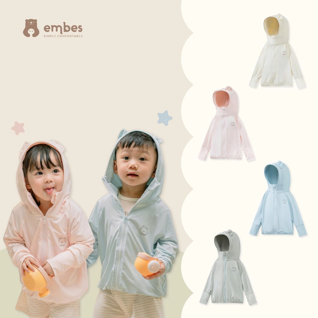 Áo Chống Nắng Cho Bé Embes, Áo Chống Nắng Có Mũ Mềm Chống Tia UV Cho Bé ...
