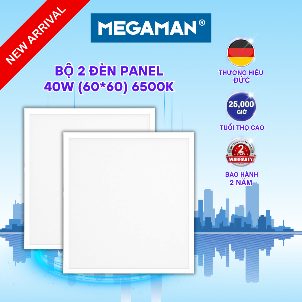 [CHÍNH HÃNG ĐỨC] Bộ 2 Tấm Đèn LED PANEL MEGAMAN 600x600 – 40W Ánh Sáng ...