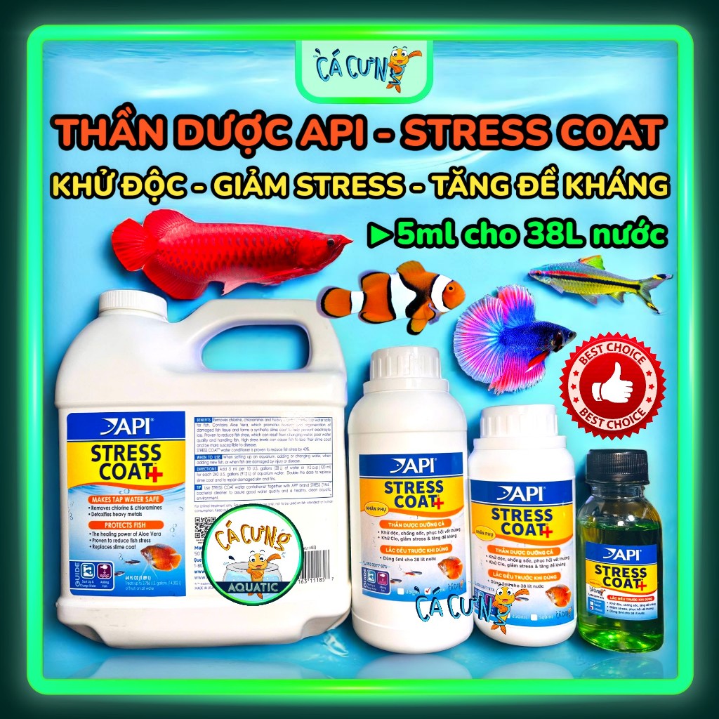 API STRESS COAT - Thần dược khử độc, dưỡng cá, giảm stress cho cá cảnh ...