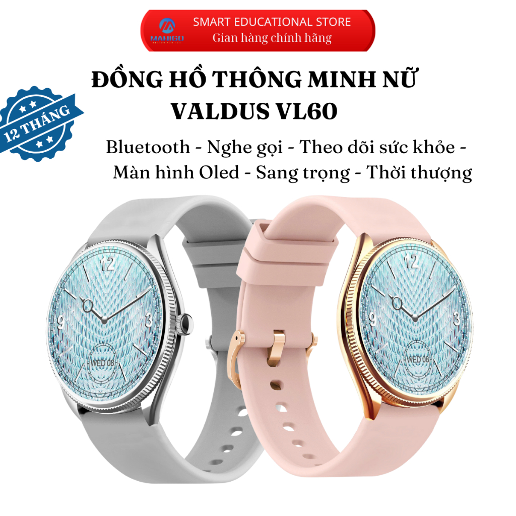Đồng hồ thông minh nữ Valdus VL60 Pro nghe gọi bluetooth theo dõi sức ...