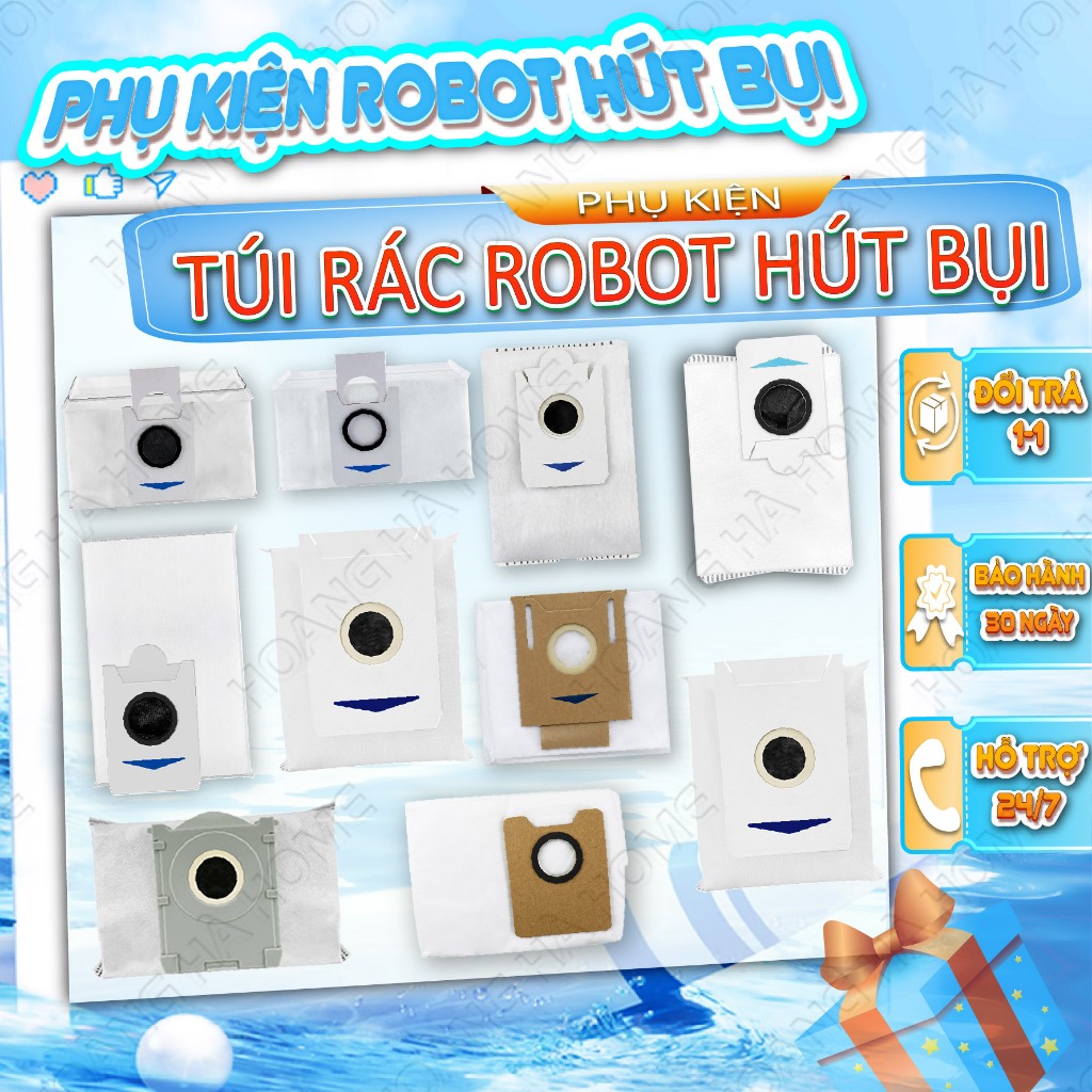 Túi rác robot Ecovacs - Túi rác robot hút bụi Ecovacs - Phụ kiện robot ...