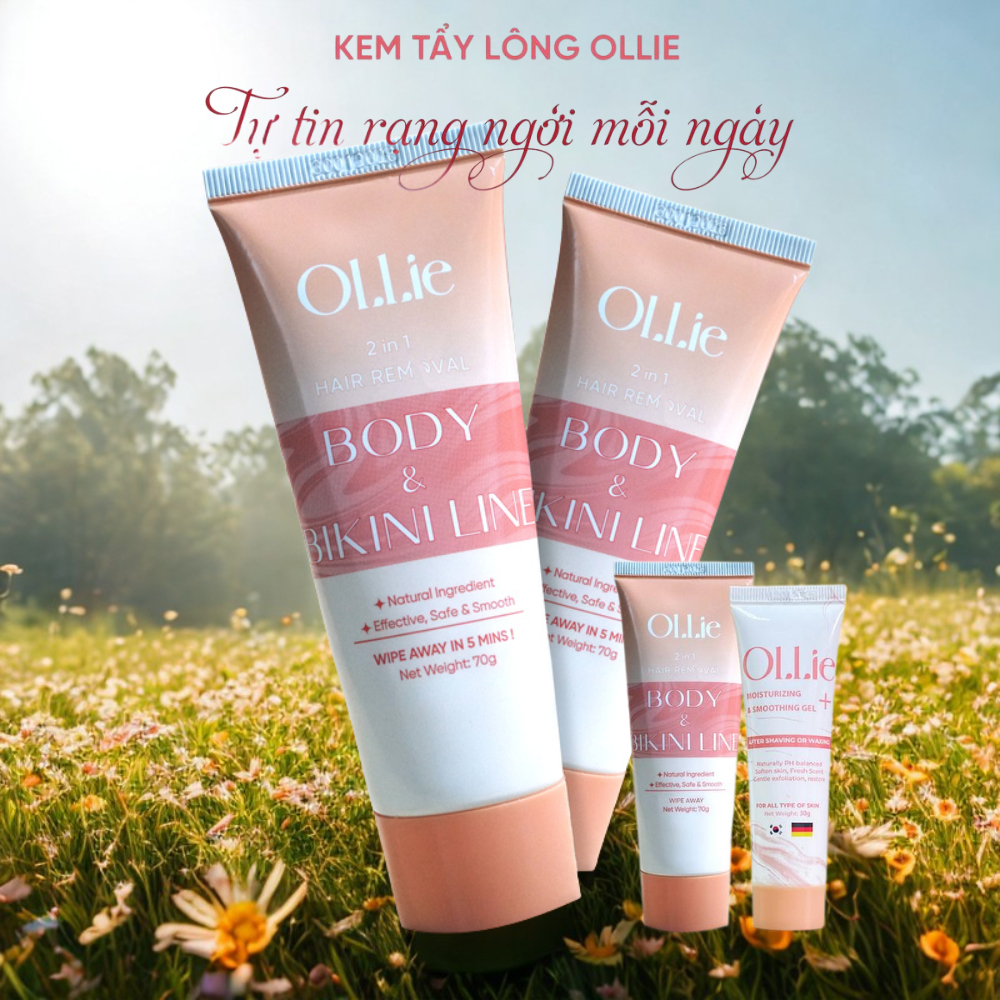 1 Kem tẩy lông OLLIE , tẩy lông vùng kín, nách, tay, chân, triệt lông ...
