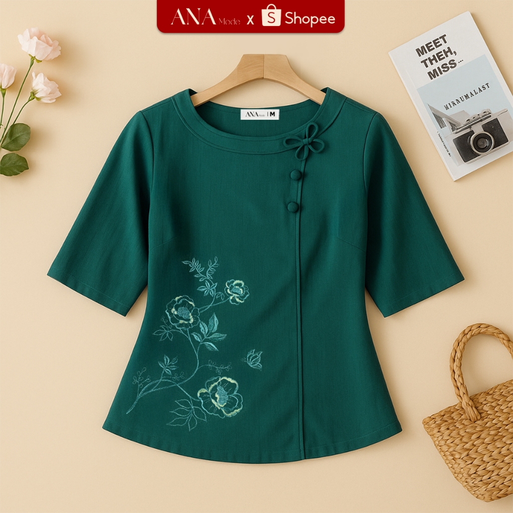 Áo Kiểu Form Rộng Trung Niên ANA Mode Chất Liệu Linen Thun Thanh Lịch ...