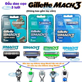 Hộp lưỡi dao cạo râu Gillette Mach3/ Turbo/ Sensitive (đầu cạo 3 lưỡi ...