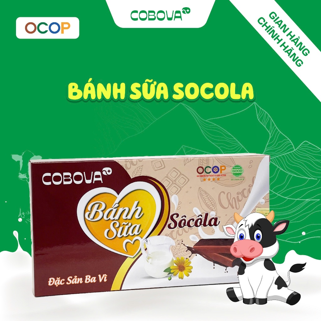Bánh Sữa Con Bò Vàng Vị Socola Hộp 170g CON BÒ VÀNG, đặc sản BA VÌ ...