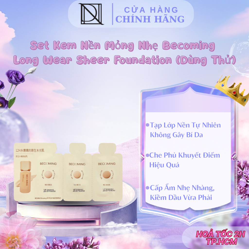 Set Kem Nền Mỏng Nhẹ Becoming Long Wear Sheer Foundation (Dùng Thử) 1g ...