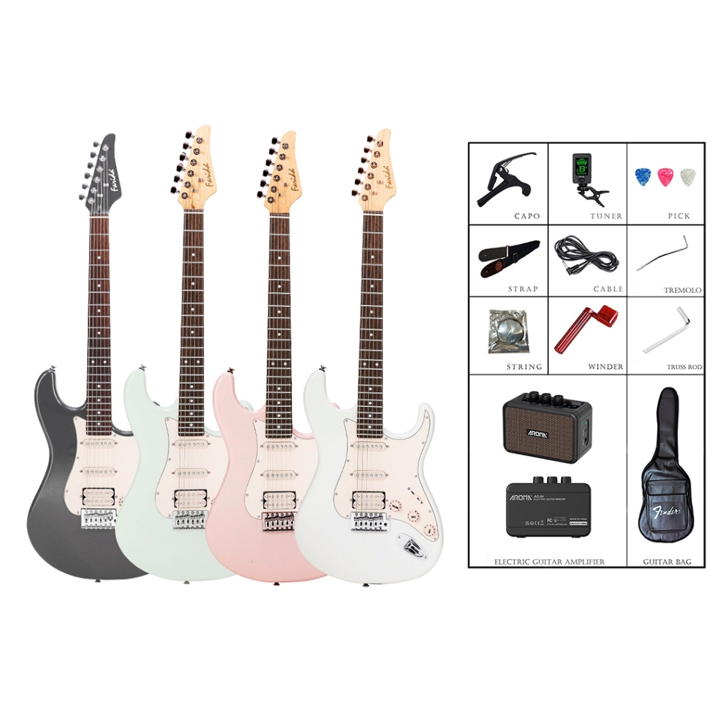 Combo Đàn Guitar Điện Farida F2020 Stratocaster HSS Amplifier Aroma AG04 | Shopee Việt Nam