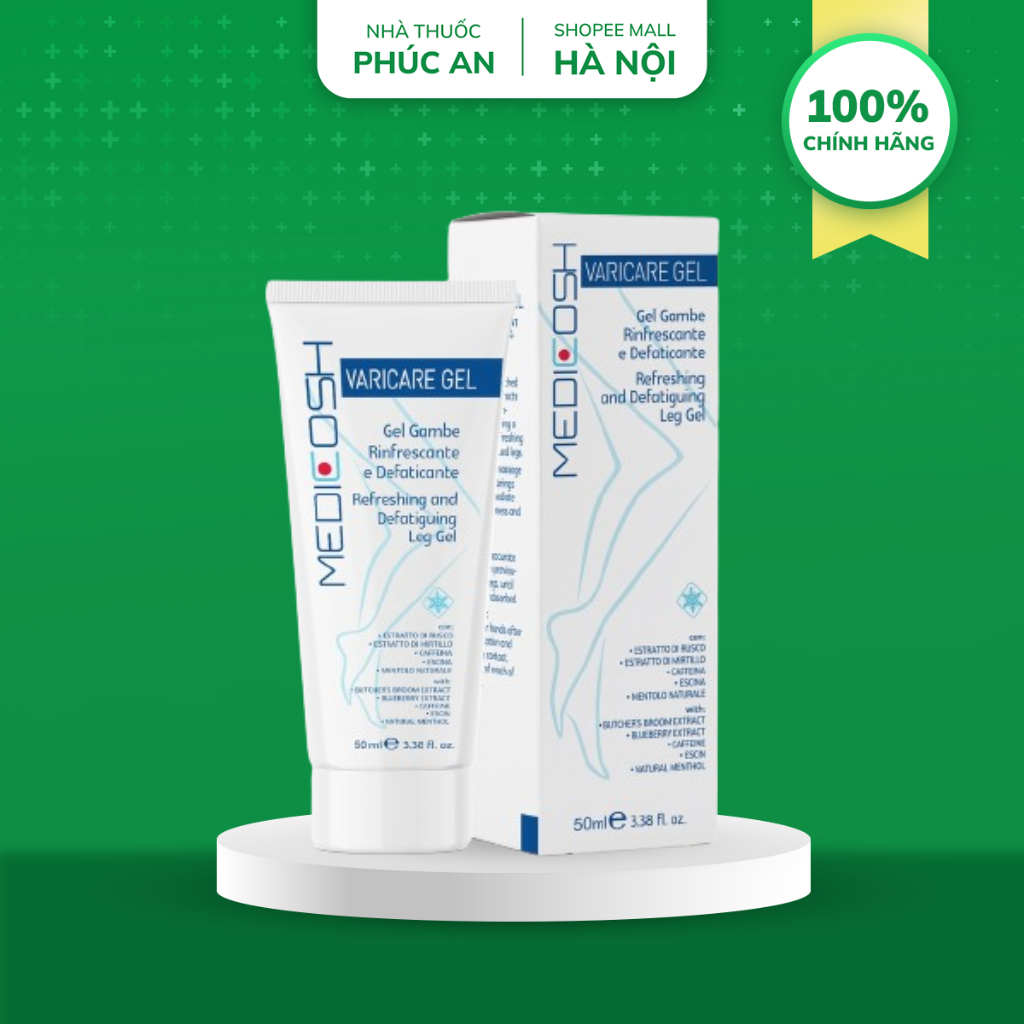Kem bôi hỗ trợ giãn tĩnh mạch Medicosh Varicare Gel Ý 100ml - hỗ trợ ...
