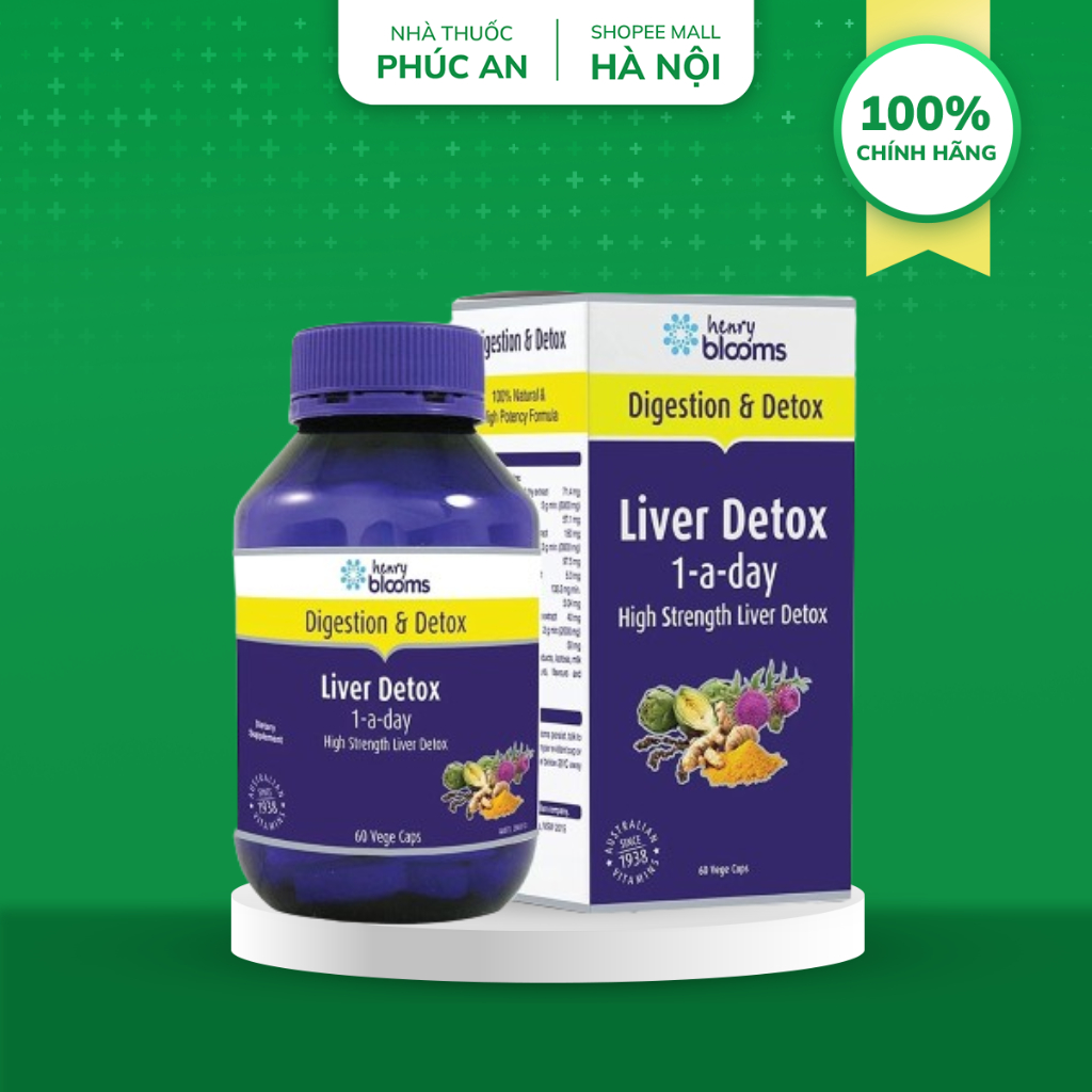 Viên uống hỗ trợ giải độc gan, bổ gan Liver Detox 1-a-day Henry Blooms ...