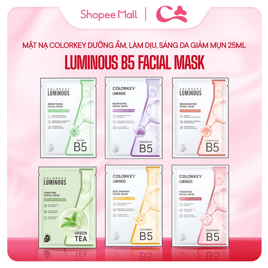 Mặt Nạ Colorkey Luminous B5 Facial Mask, Mặt Nạ Dưỡng Ẩm, Mặt Nạ Làm ...