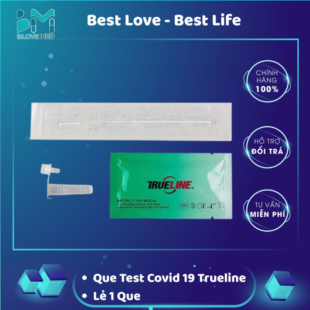 Que test nhanh Covid-19 SARS-CoV-2 Trueline tại nhà (Lẻ 1 que) | Shopee ...