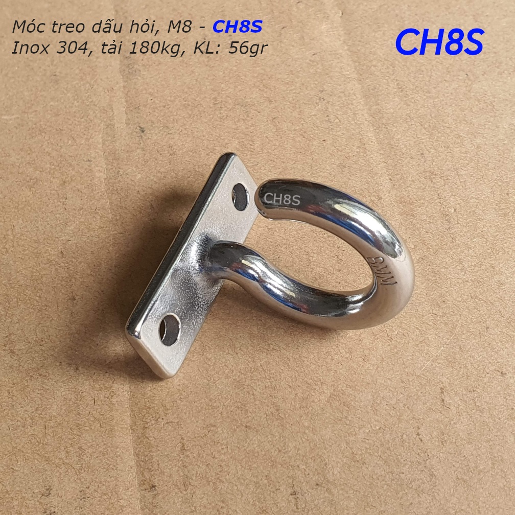Móc hình dấu hỏi, móc treo đa năng, inox 304, KT M8, tải trọng 180kg ...