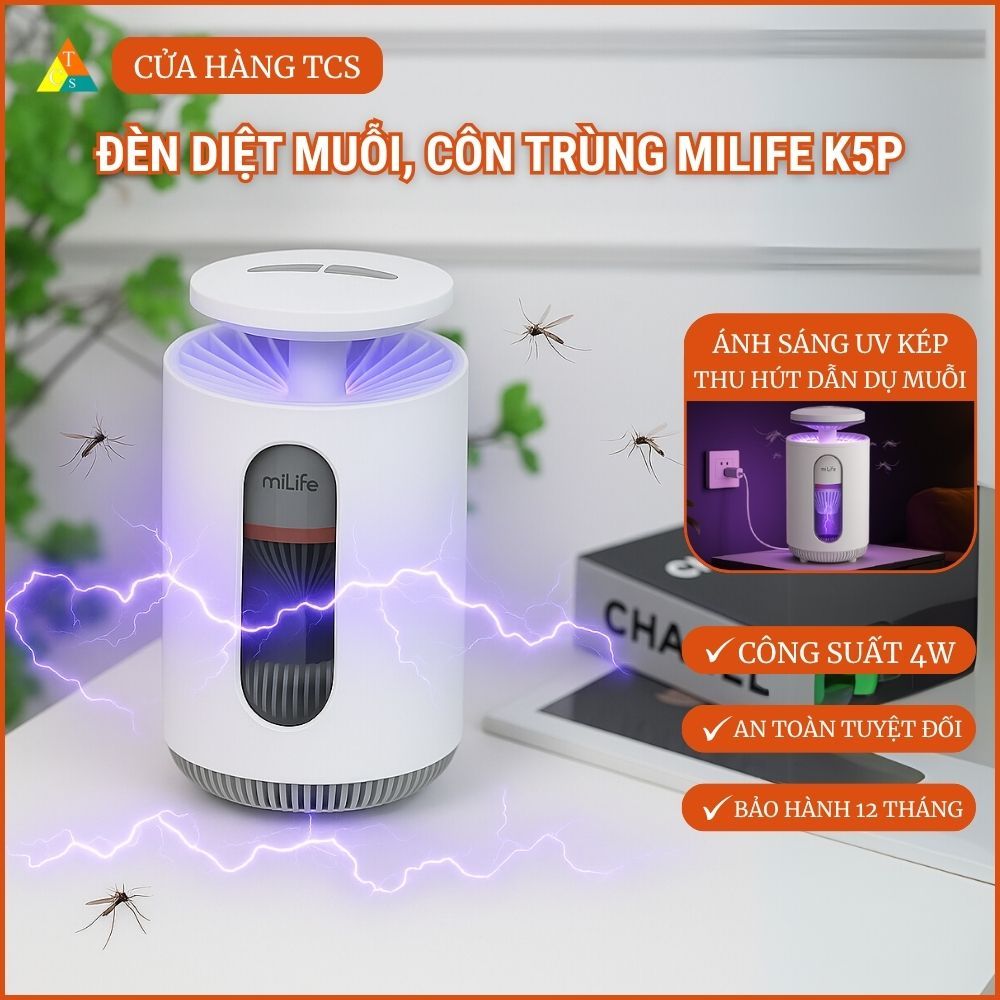 Đèn Diệt Côn Trùng miLife K5P 2 trong 1, bóng đèn LED, sử dụng tia ánh ...