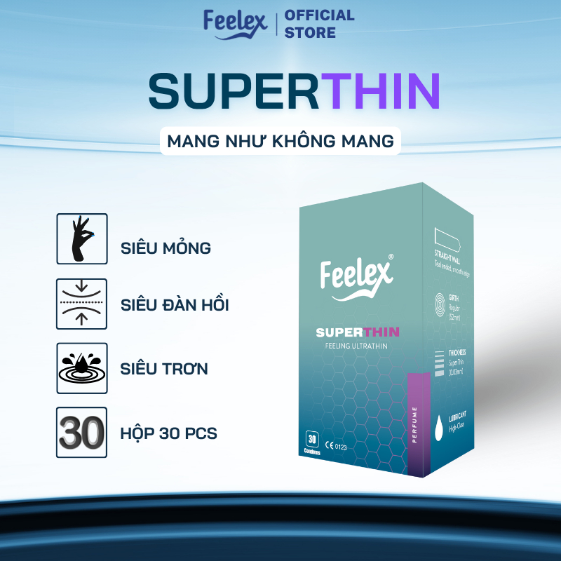 Bao cao su Feelex superthin siêu mỏng, nhiều gel bôi trơn, nhiều mùi ...