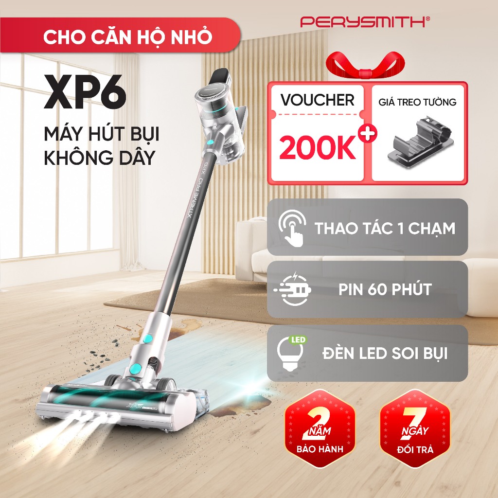 (BÁN CHẠY) PerySmith XP6 Máy Hút Bụi Cầm Tay Không Dây Gọn Nhẹ Nhiều ...