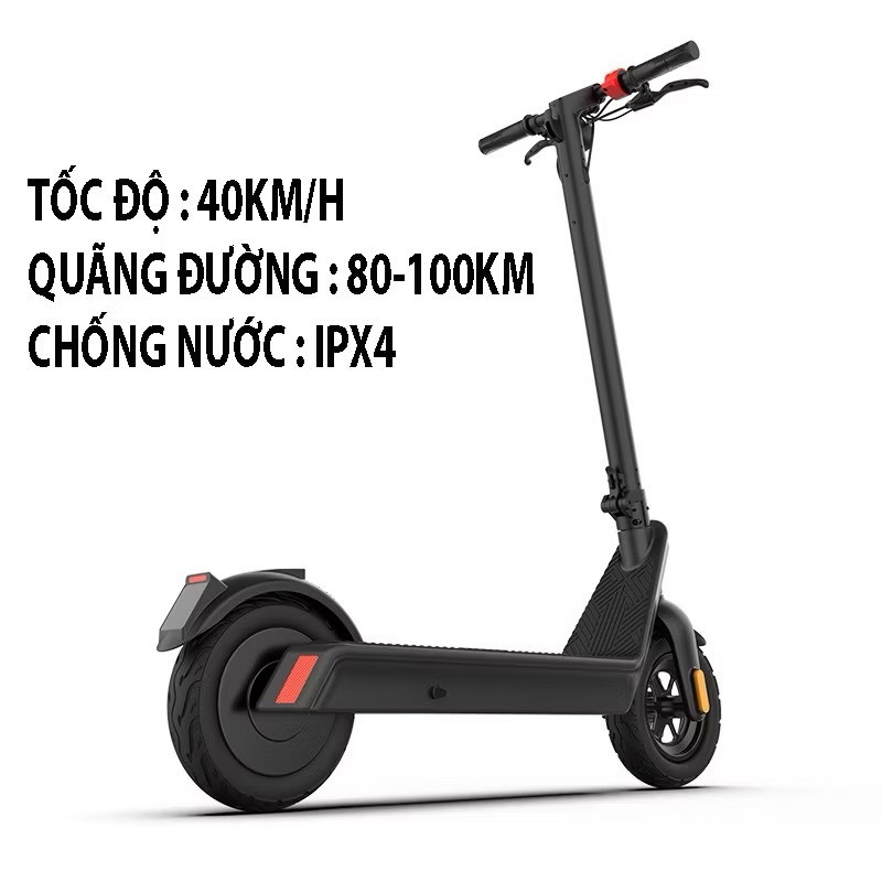 Xe scooter điện gấp gọn màu Đen X9-PROMAX 48V tích hợp màn hình điện tử ...