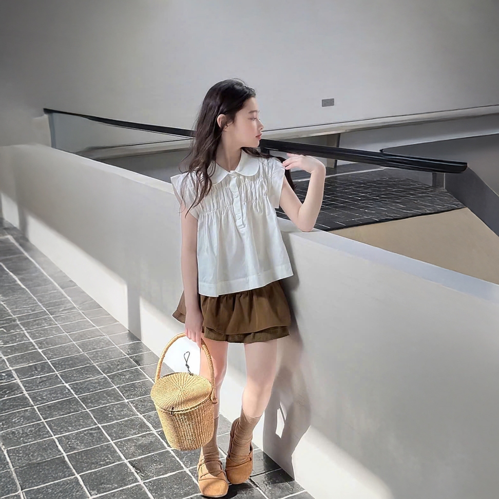 Set Váy Bé Gái, Bộ Bé Gái Áo Sơ Mi Kiểu Nhún Ngực Kèm Chân Váy 2 Tầng Nexxi | Shopee Việt Nam