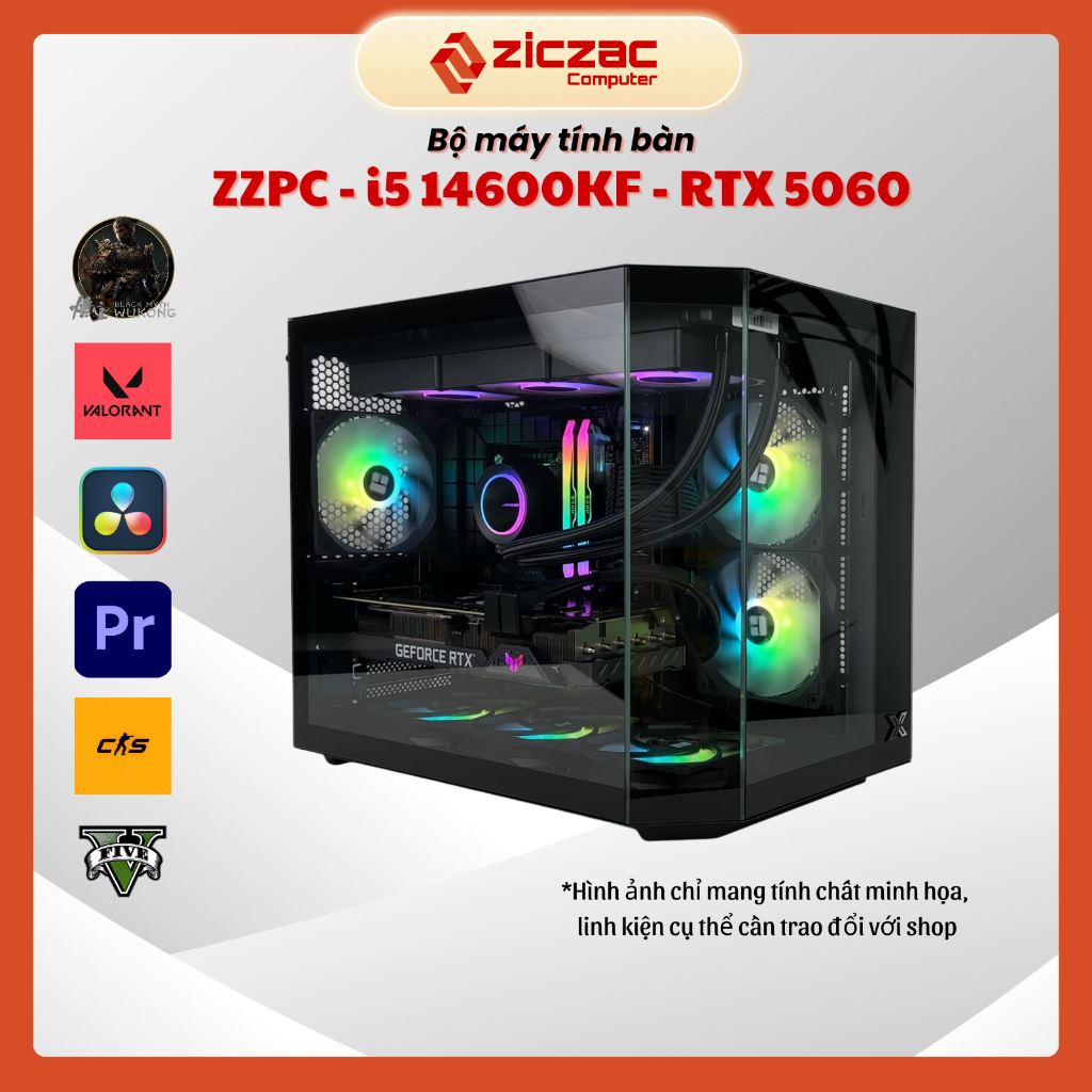 Bộ máy tính PC cấu hình cao i5 13400F 14600KF RTX 4060 5060 Ti ram 16GB chơi game, đồ họa - BH ...