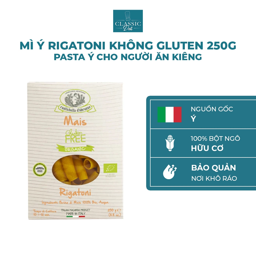 Mì Ý Rigatoni Không Gluten 250g – Rustichella d'Abruzzo RUS0901-010 ...