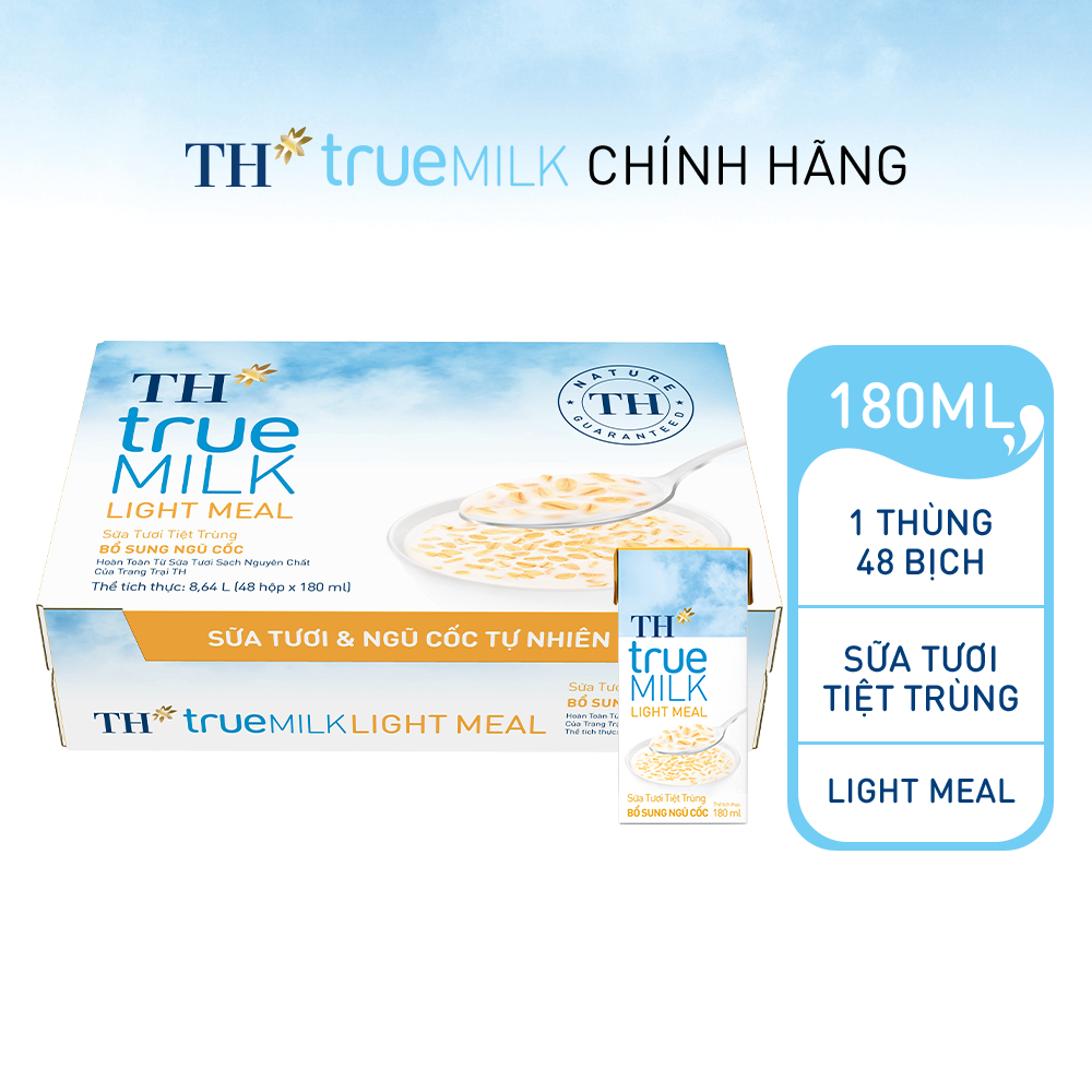 Thùng sữa tươi tiệt trùng bổ sung ngũ cốc 180ml x 48 hộp | Shopee Việt Nam