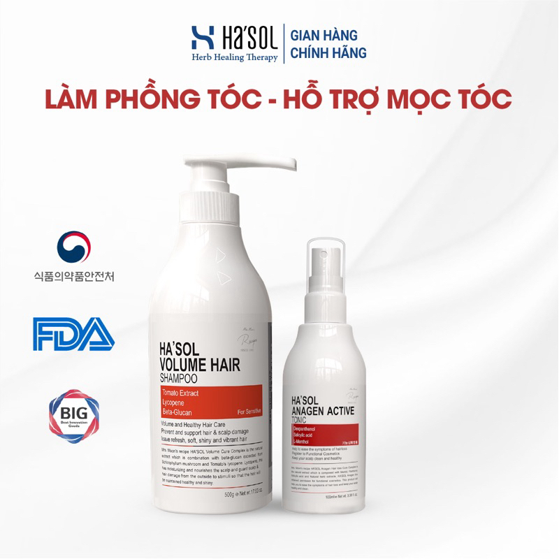 Combo Dầu Gội Phục Hồi Tóc Hư Tổn Volume Hair Hasol 500g + Xịt Dưỡng ...