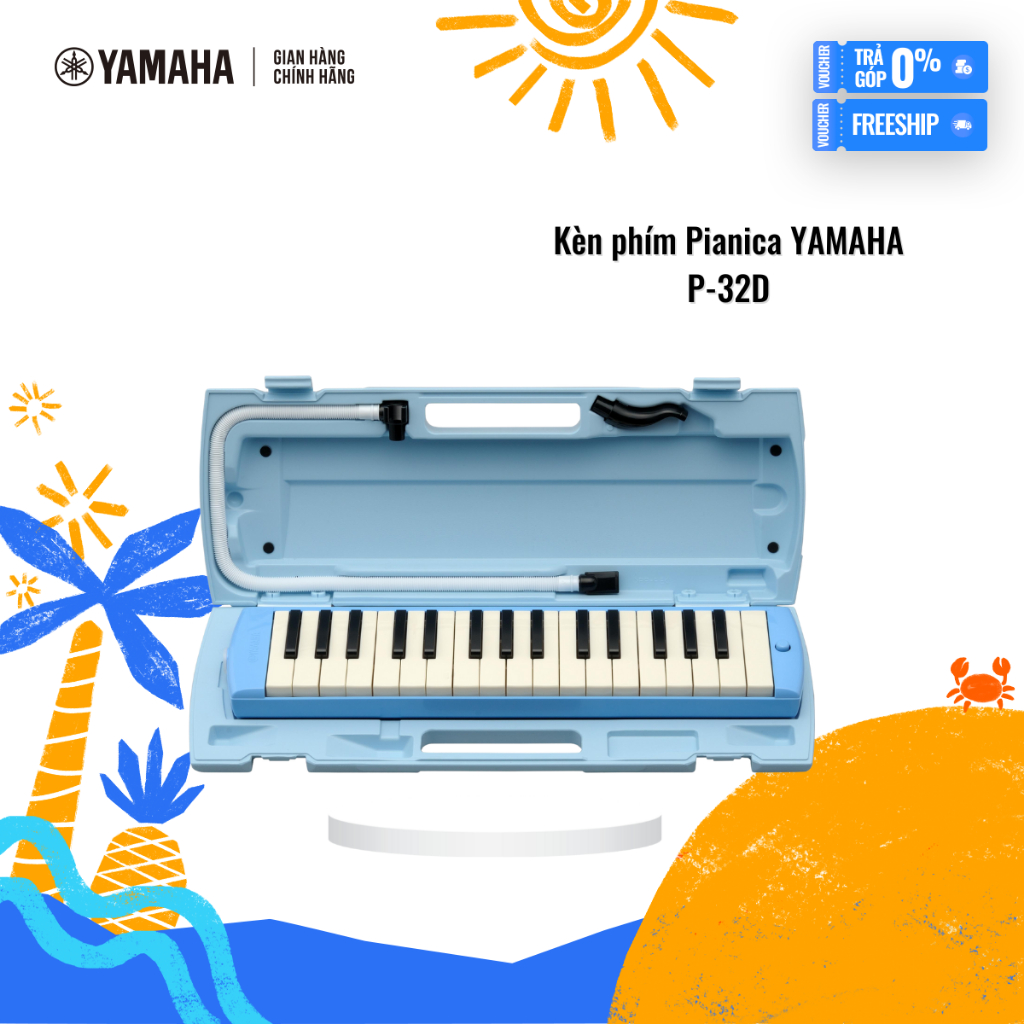 Kèn phím Pianica YAMAHA P-32D 32 phím kèm case nhựa đi kèm - Phù hợp cho việc giải trí và giáo ...