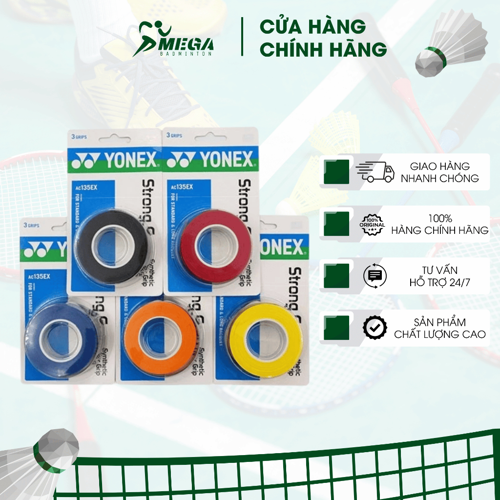 Băng Quốn Cán Vợt Cầu Lông, Tennis, Pickleball Yonex AC102C Chống Trượt Siêu Thấm Hút Mồ Hôi Và ...