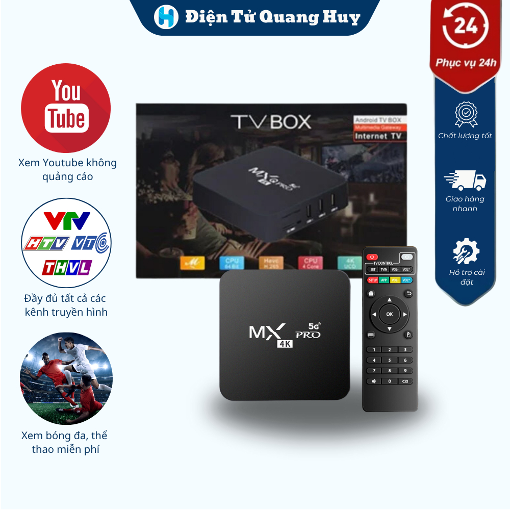 Android TV Box MXQ Pro 4K Bản Tiếng Việt Wifi Smart Tivi Box Xem Truyền ...