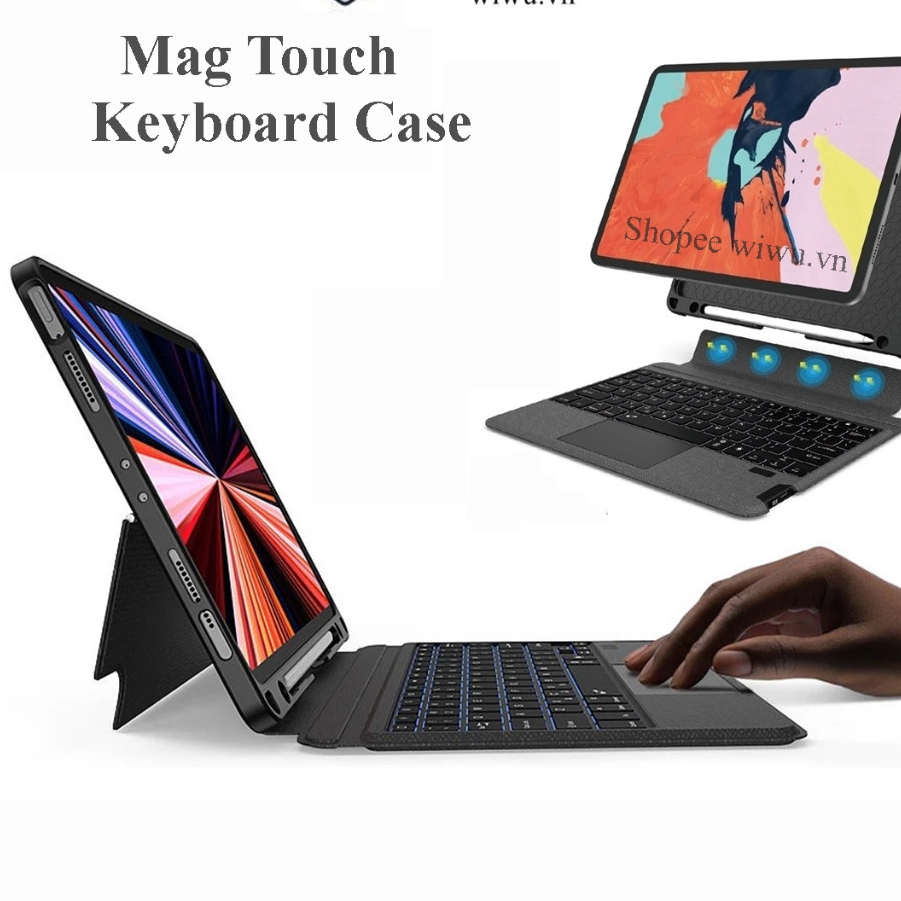 Bao da bàn phím cho IPad A16 Gen11 / 10 , Pro 11 /12.9 /13 inch / M2 / M3 / M4 / Air 4 / 5 /6 M2 ...