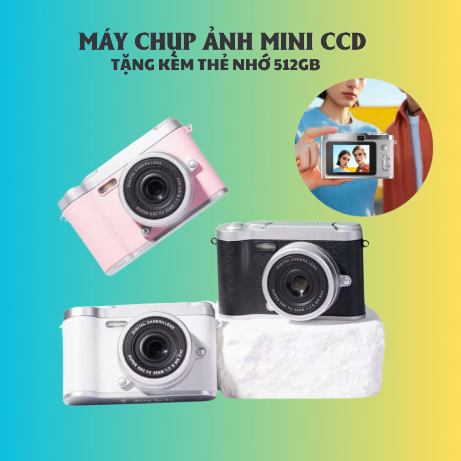 Máy Ảnh CCD Mini 4K – Thiết Kế Vintage, Chụp Ảnh Rõ Nét, Tặng Thẻ 512GB | Shopee Việt Nam