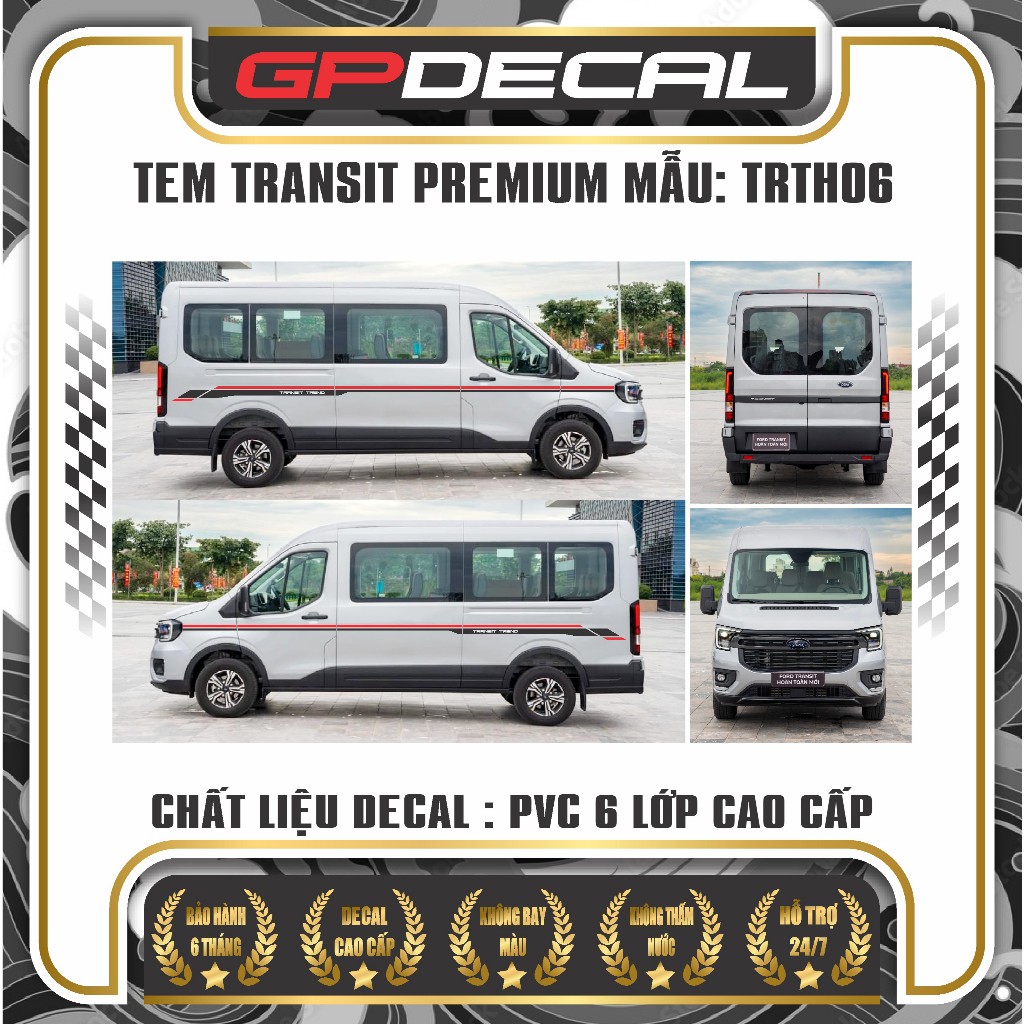 Tem dán xe Ford Transit Trend 2025 (16 chỗ) | Nhiều màu lựa chọn| Mẫu ...