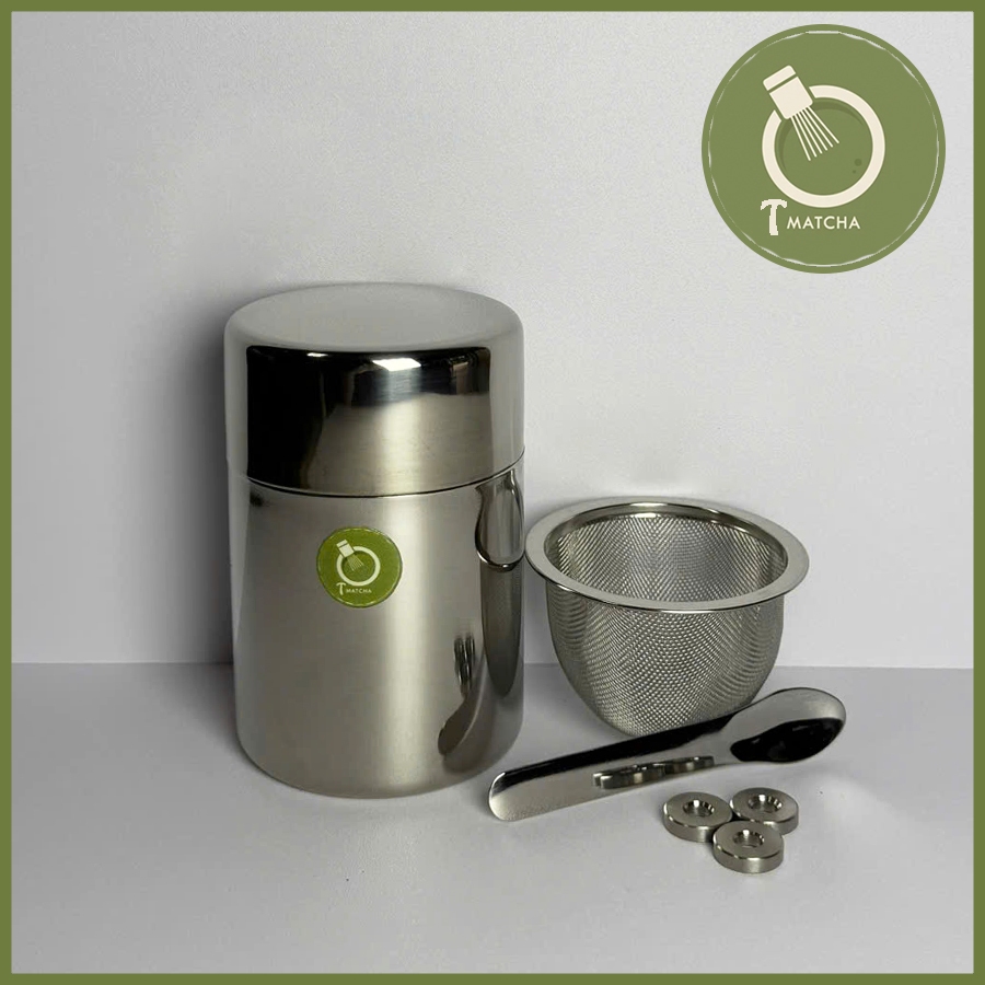 Bộ dụng cụ rây lọc matcha kèm hộp đựng inox 304 | Dụng cụ pha matcha ...