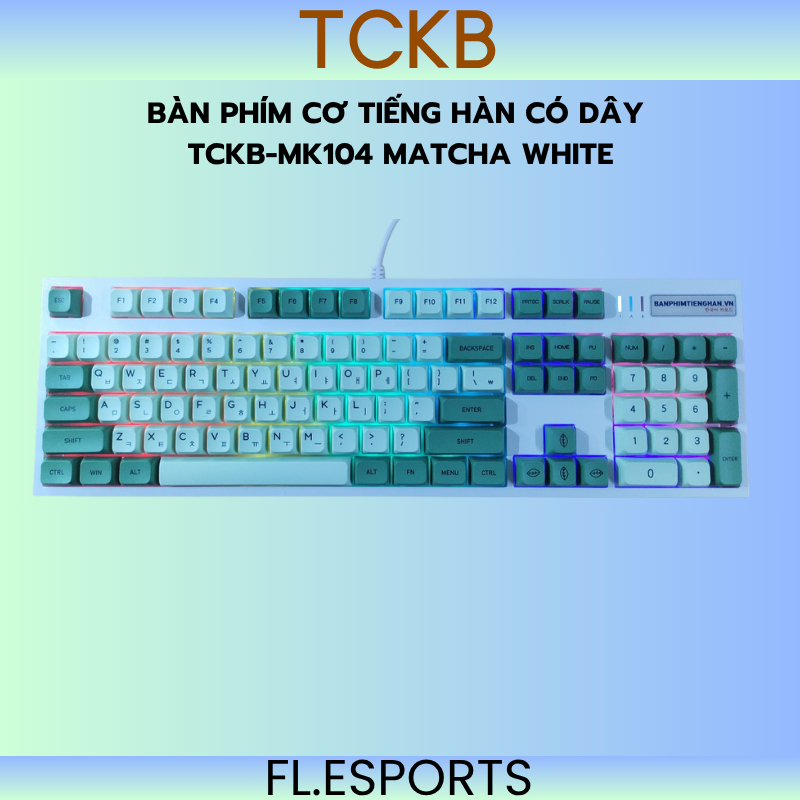 Bàn phím cơ tiếng Hàn có dây TCKB-MK104 Matcha White / Bee White ...