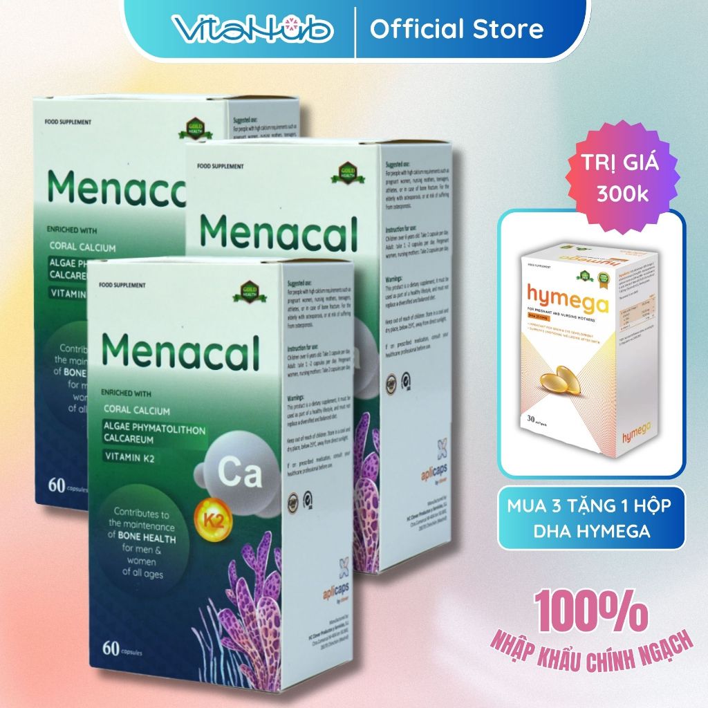 Viên uống bổ sung Canxi, vitamin K2 và D3 Aplicaps by Clover Menacal ...