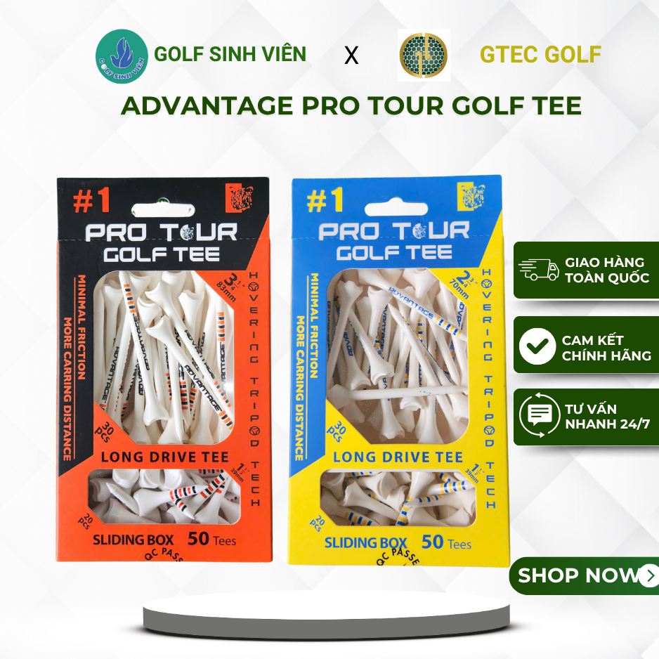 TEE GOLF ADVANTAGE PRO TOUR GOLF TEE LONGER/ No.1 GOLF TEE | Shopee ...