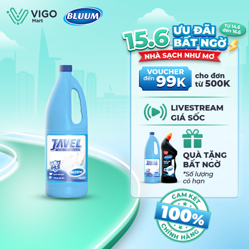 Nước tẩy Javel BLUUM 1L, Tẩy sạch – Khử khuẩn – Trắng sáng vượt trội ...